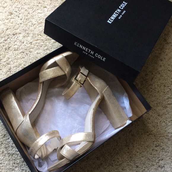 Kenneth Cole | Shoes | Kenneth Cole Gold Sandal | Poshmark